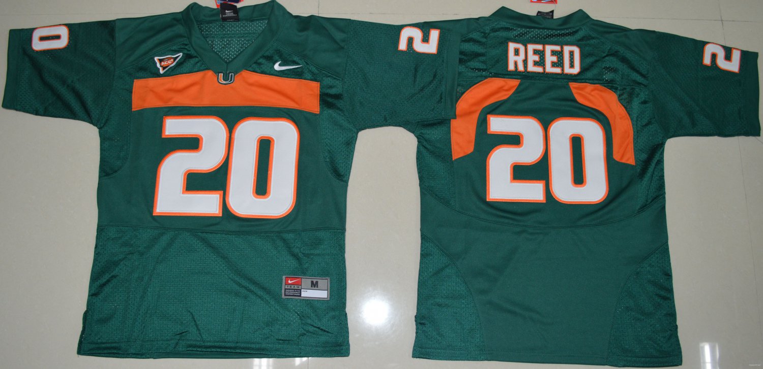 20 Ed Reed Stitched Jersey For Men Size S to 2 XL Green