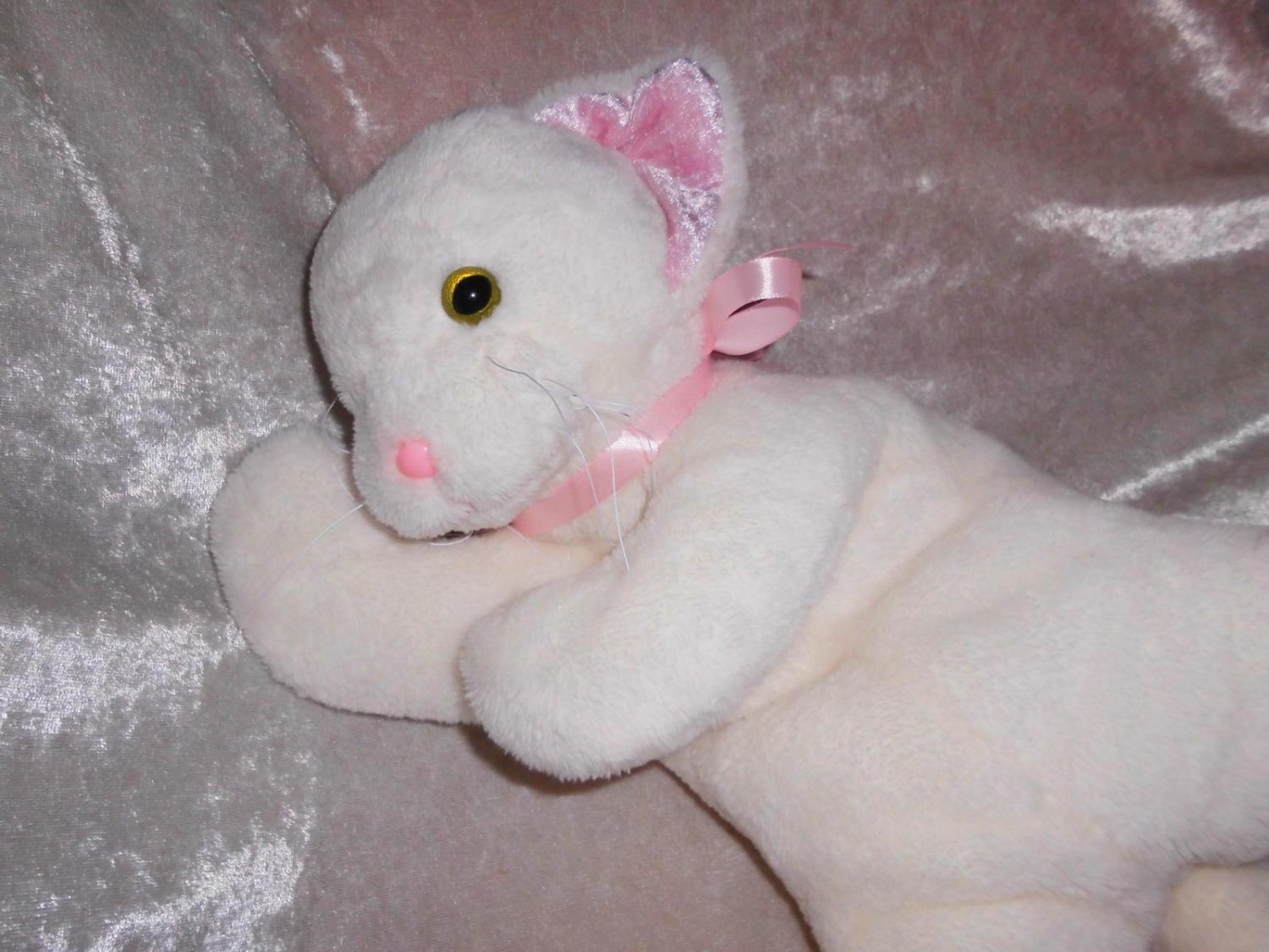 WHITE CAT soft toy kitten ANGEL Nursery Vanilla plush floppy kitten ...