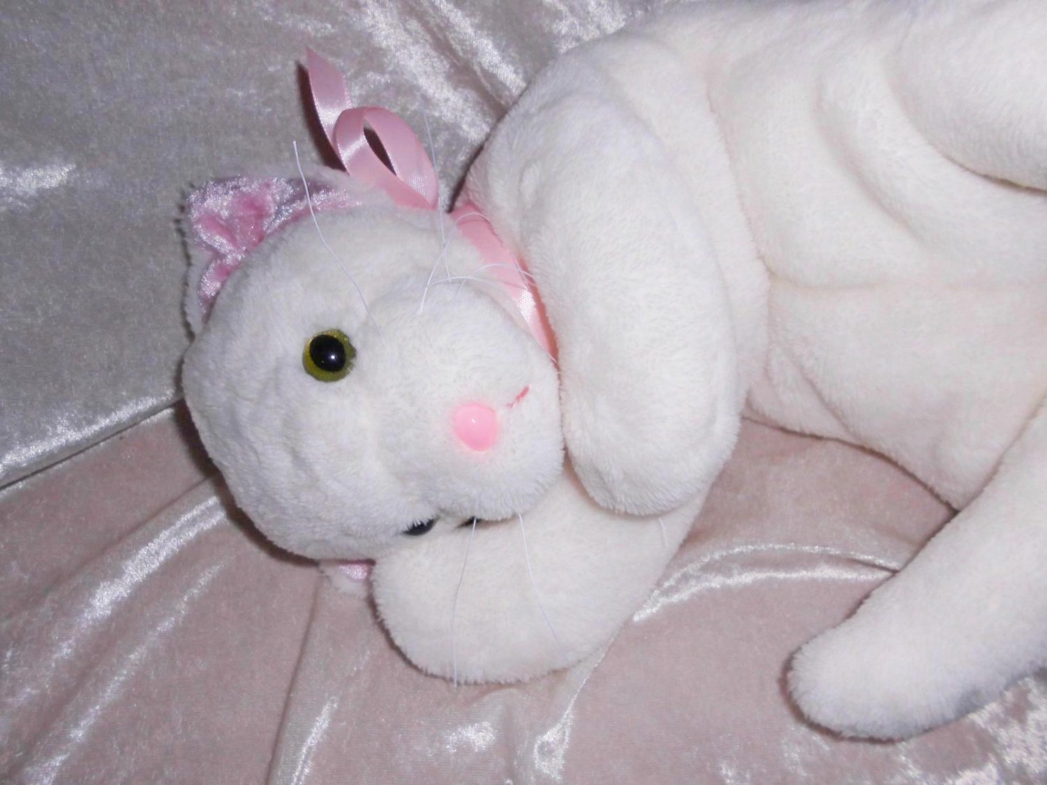 WHITE CAT soft toy kitten ANGEL Nursery Vanilla plush floppy kitten ...