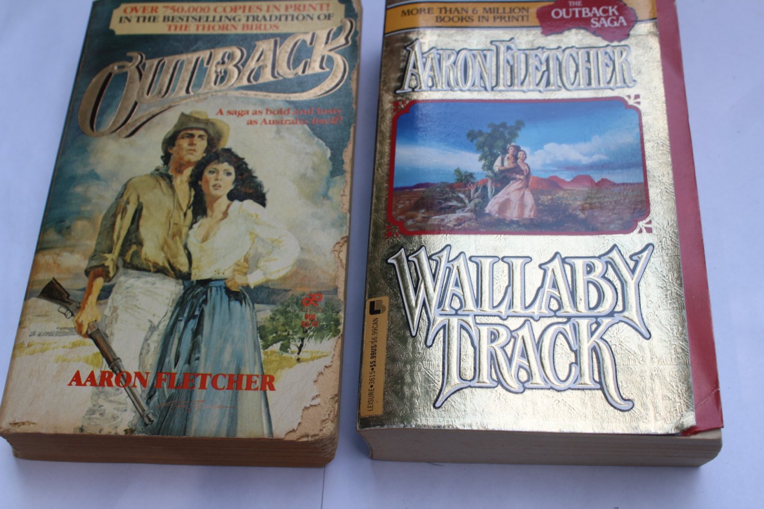 2 Paperback Books Aaron Fletcher Outback Saga Wallaby Track and Outback ...