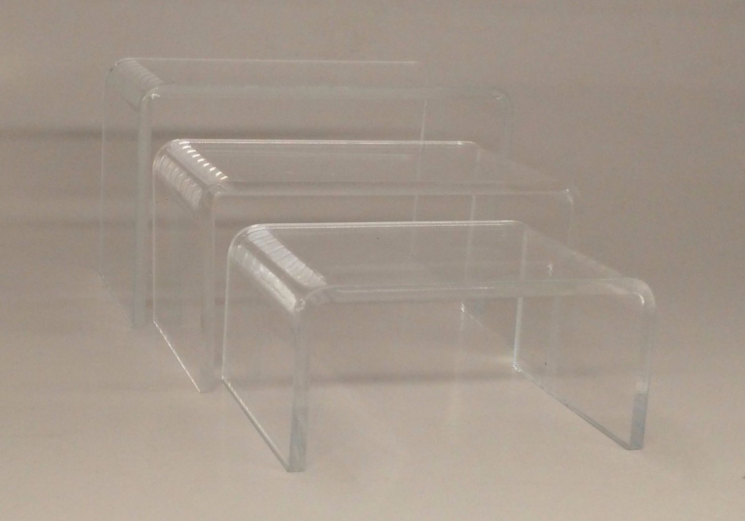 Small Clear Acrylic Display Risers: Set of 3