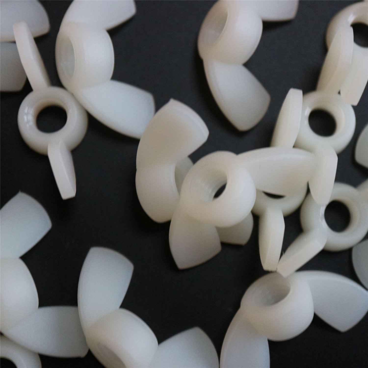 50 x Nylon M8 Butterfly Nuts, Acrylic Plastic Wingnuts
