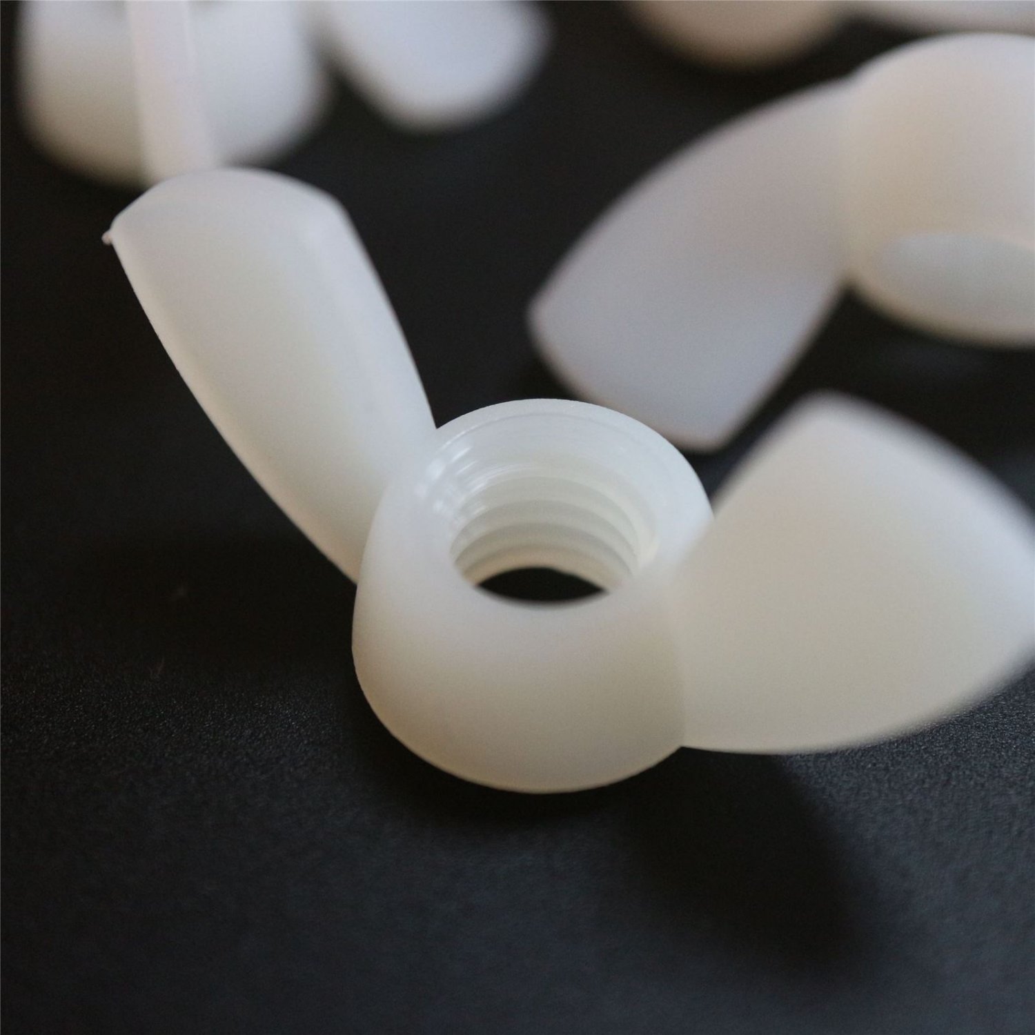 50 x Nylon M8 Butterfly Nuts, Acrylic Plastic Wingnuts