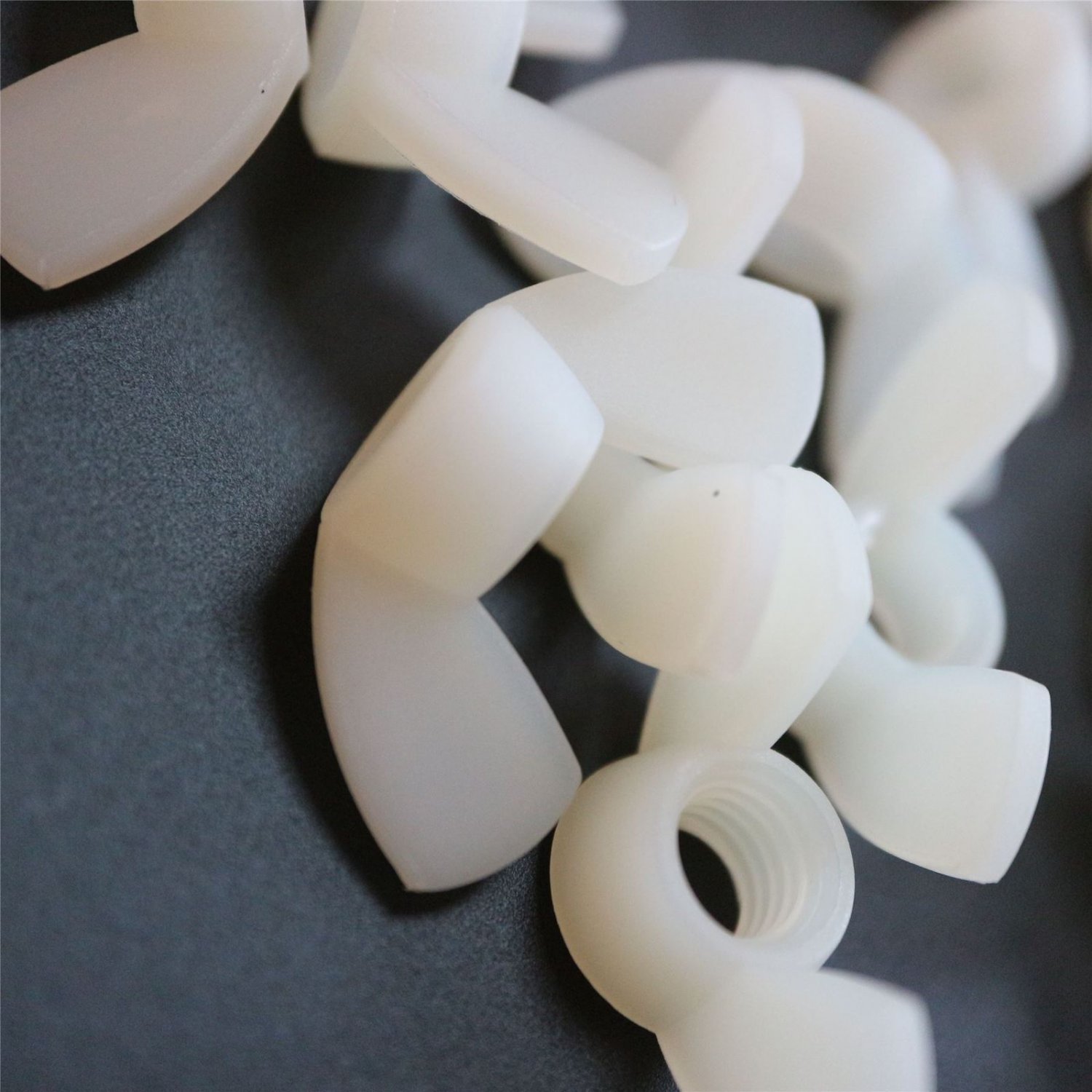 50 x Nylon M8 Butterfly Nuts, Acrylic Plastic Wingnuts