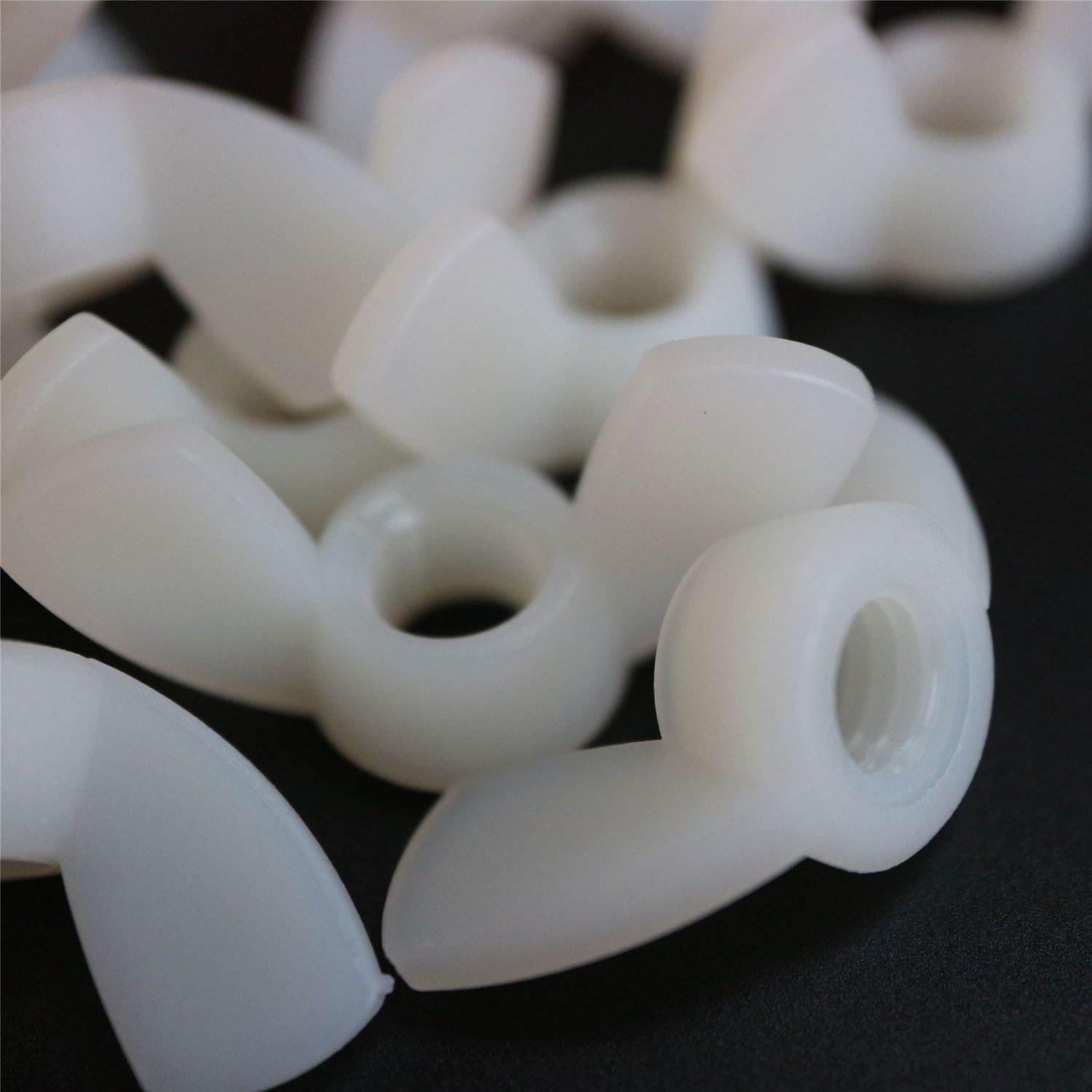 50 x Nylon M8 Butterfly Nuts, Acrylic Plastic Wingnuts