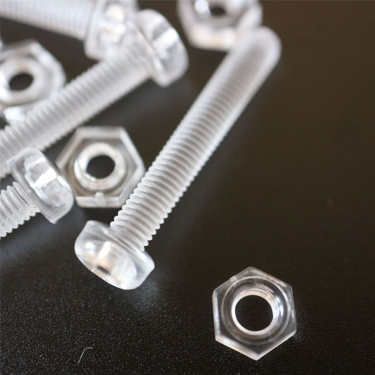 60 x Transparent Clear Acrylic M3 x 20mm Nuts & Bolts, Acrylic Plastic ...