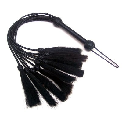 Black Genuine Leather and Horse Hair Flogger by Sade Fantasy