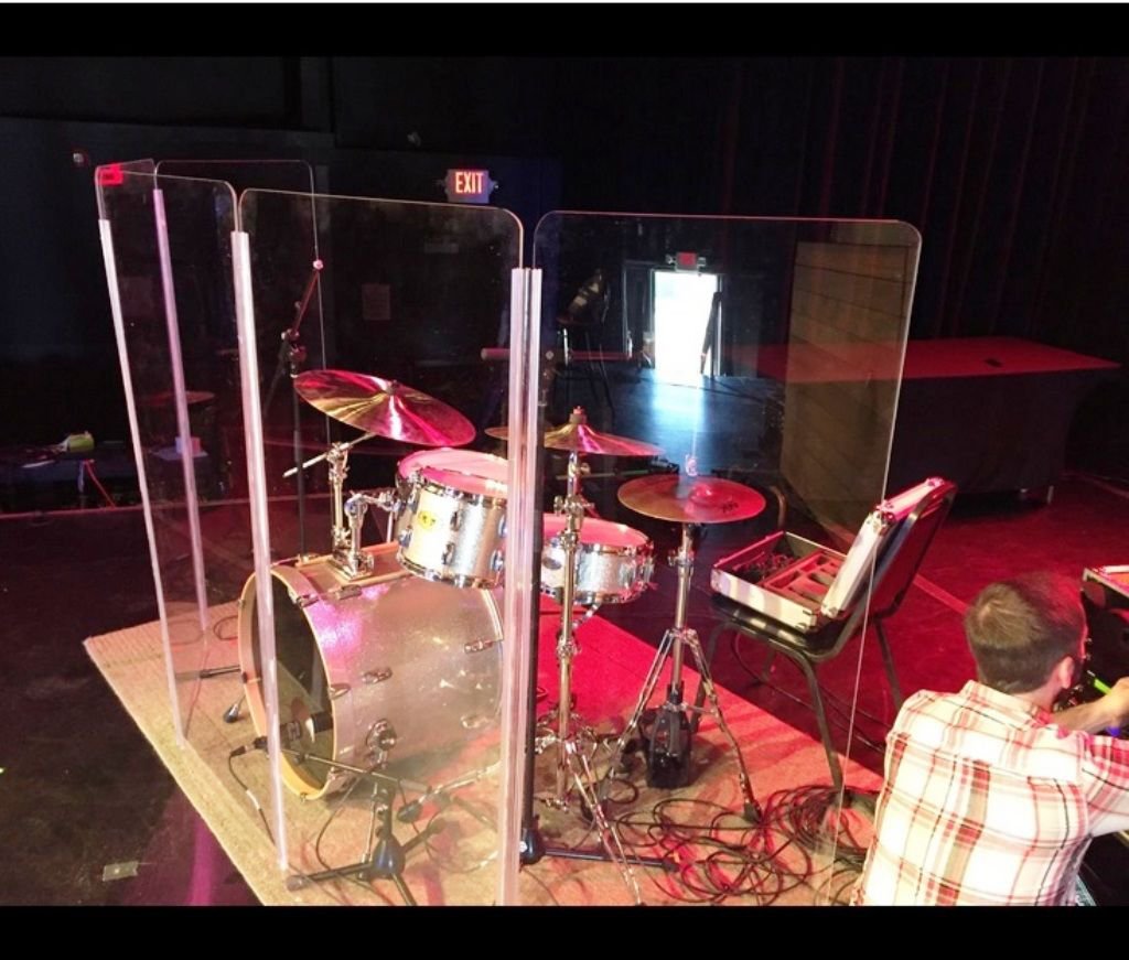 Drum shield 5 section drum shield with Living Hinges Drum Panels