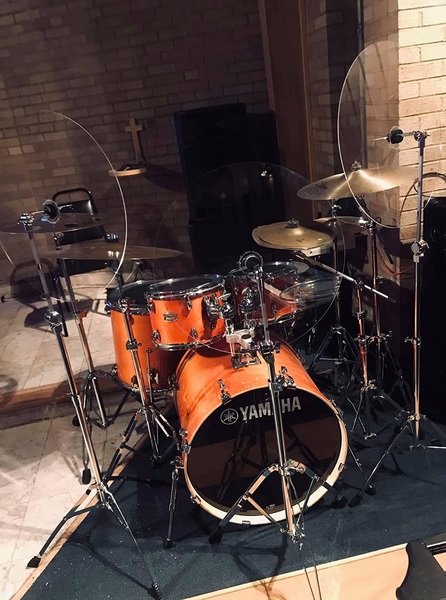 Crystal Clear Acrylic Baffle Cymbal Shields Sound Barrier (2 Pack- 30 Inch)