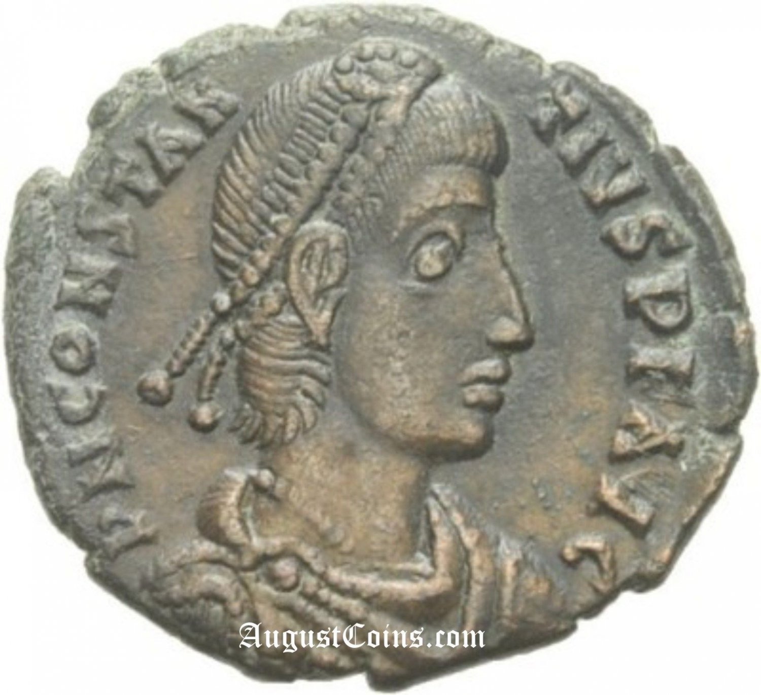 NG Roman Bronze Coin Constantius II AE3 Soldier spearing horseman ...