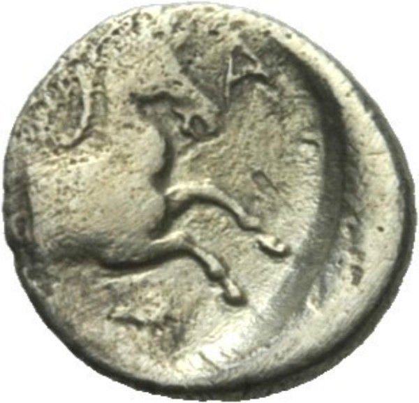 Ancient Greek Silver AR Obol Coin from Boeotia Tanagra W/ Horse - 425 ...