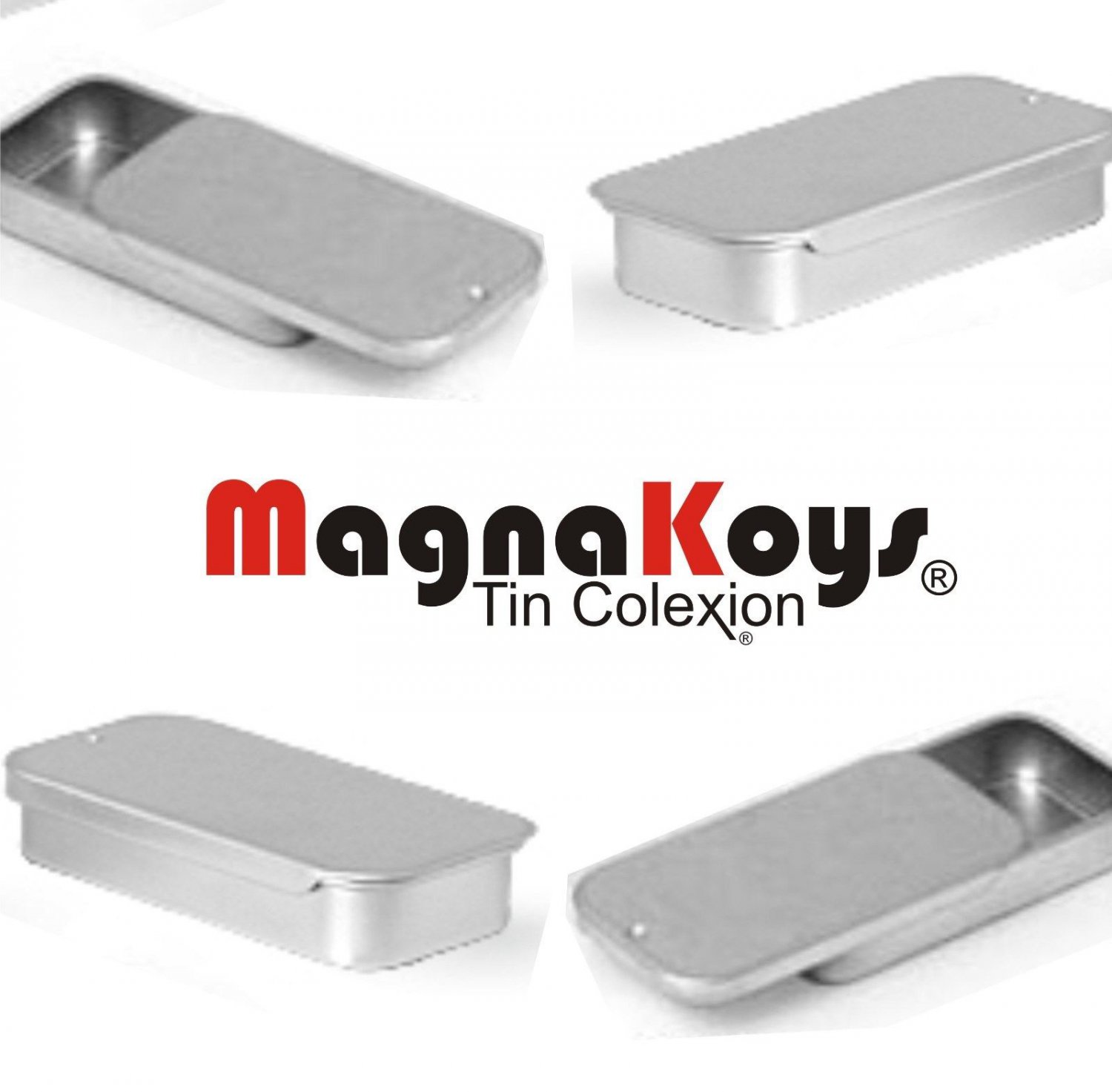 Silver Metal Slider Top Tin Containers - Crafts Geocache Storage By ...