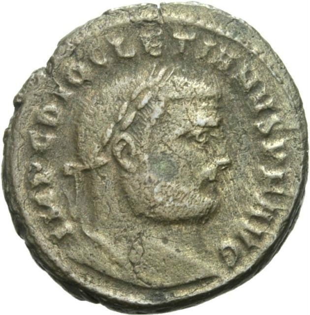 NG Ancient Roman Coin DIOCLETIAN FOLLIS GENIUS ANTIOCH CORNUCOPIA RARE