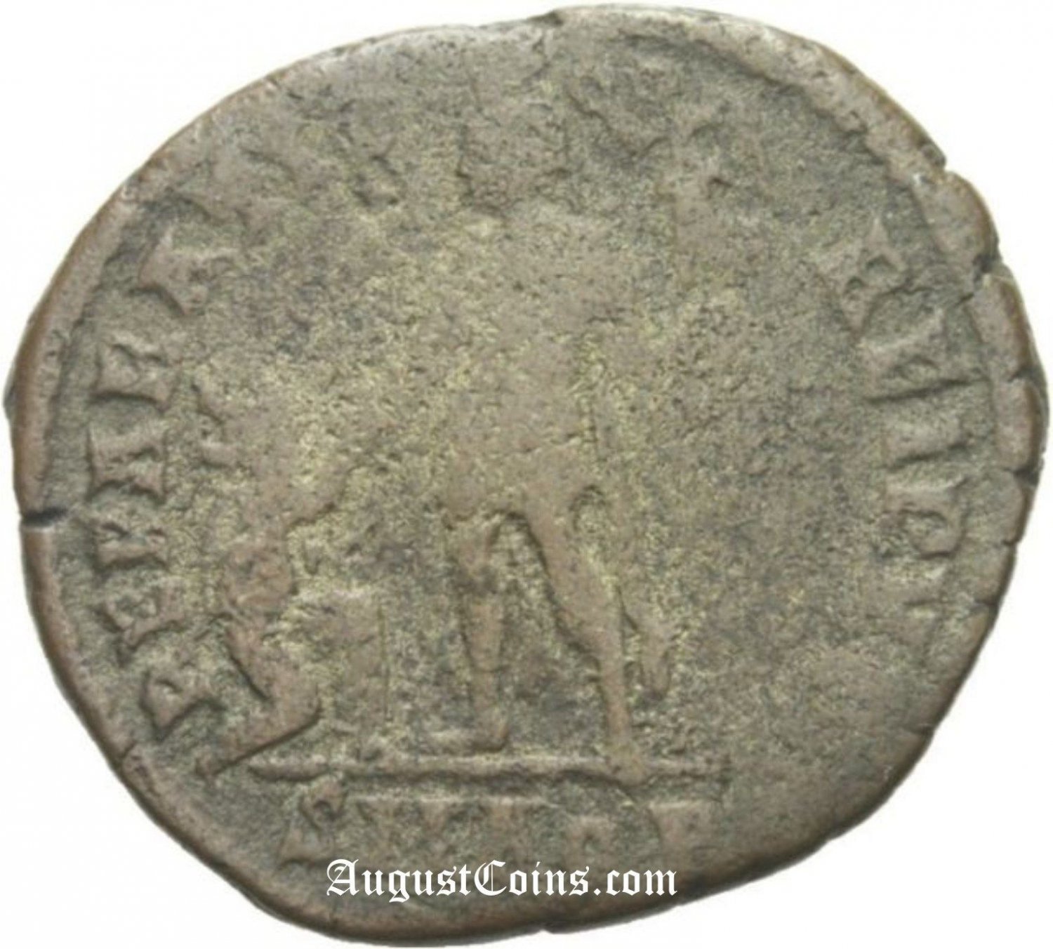 NG Roman Bronze coin of Aquileia Valentinian II Tyche Victoria SCARCE i1504