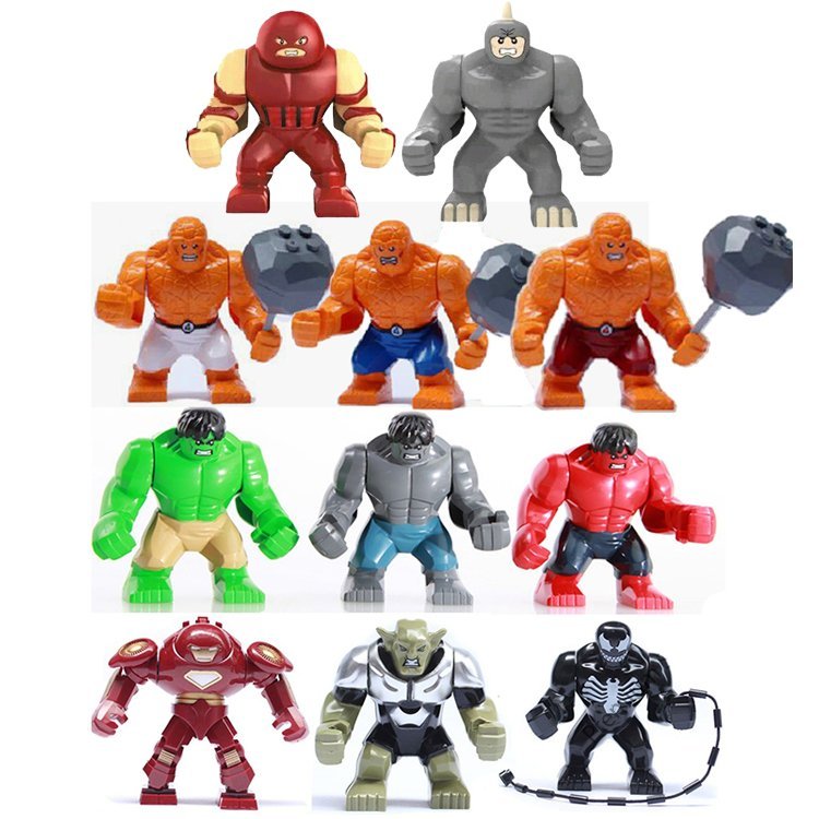 11pcs Superhero Thing Hulk Venom Rhino Goblin Juggernaut Big Figure ...