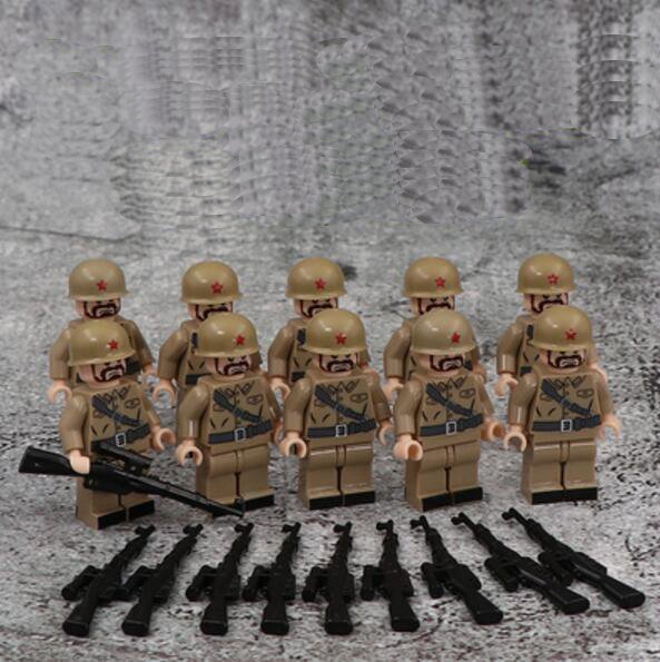 WW2 USSR soldiers Minifigures Lego Compatible Military Set