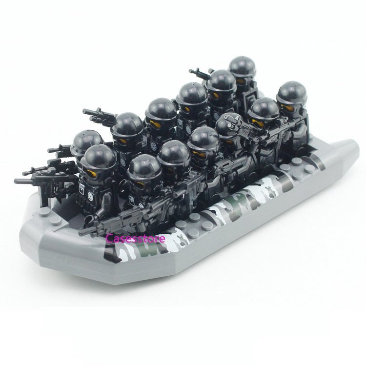 Police SWAT Rubber Boats Minifigures Lego Compatible City S.W.A.T