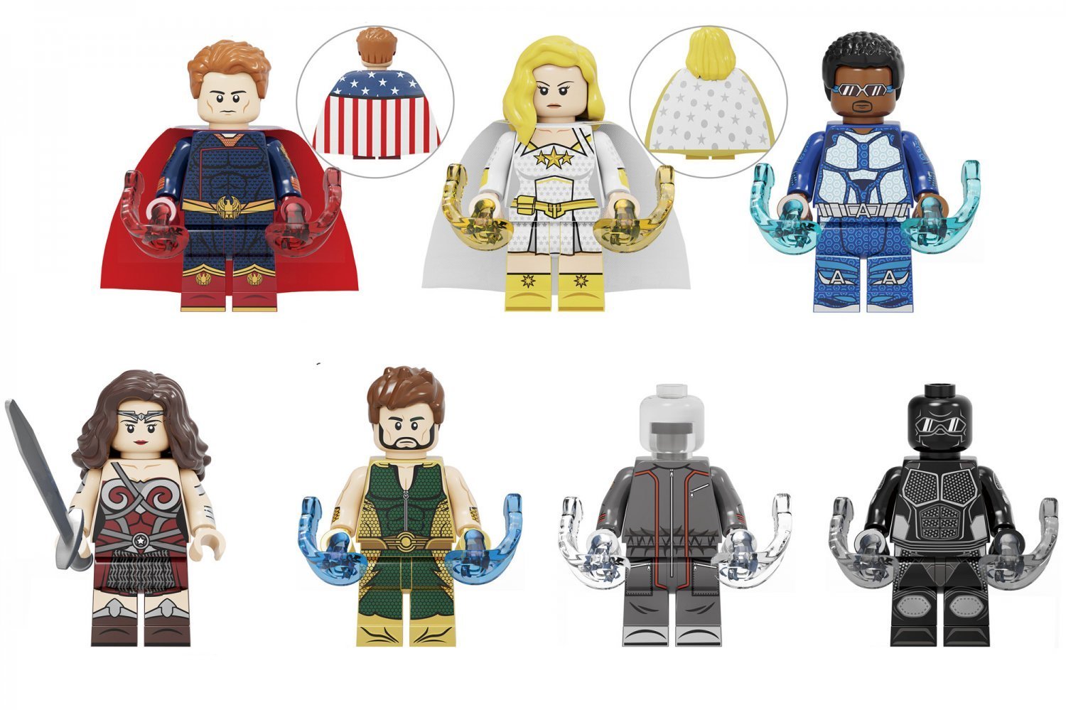 The Deeop A-Train Black Nior Homelander Minifigures Lego Compatible The ...