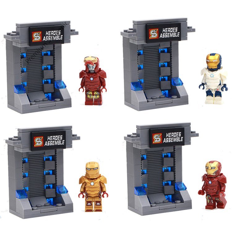 Avengers Iron Man Garage Minifigures Lego Compatible Iron Man set