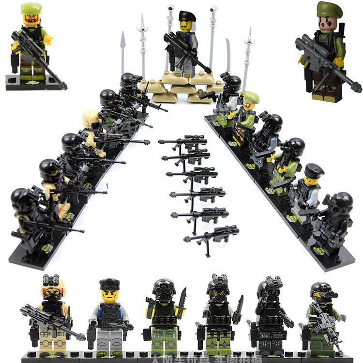 Police Special Weapons And Tactics Commando Minifigures Lego Compatible ...