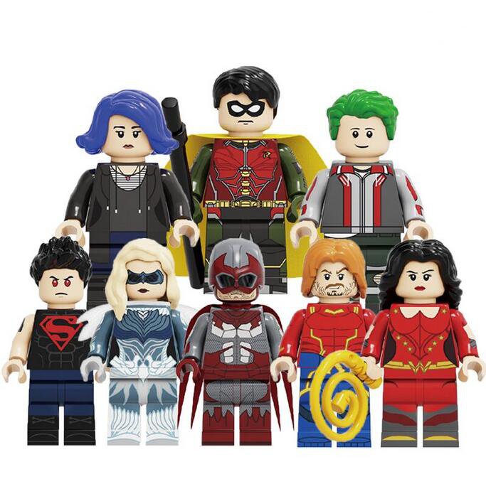 Dove Hawk Aqualad SuperBoy Wonder Girl Minifigures Lego Compatible DC ...