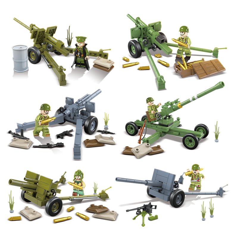 WW2 American troops Light Howitzer base Minifigures Lego Compatible ...