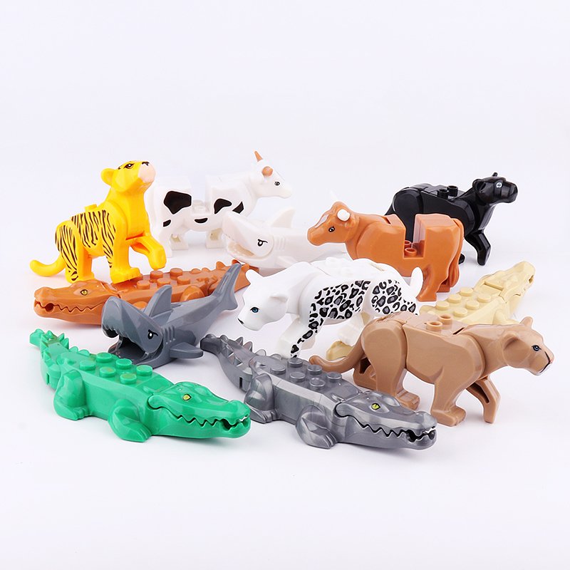 Animal series cattle crocodile shark tiger Toy Lego Minifigures Compatible