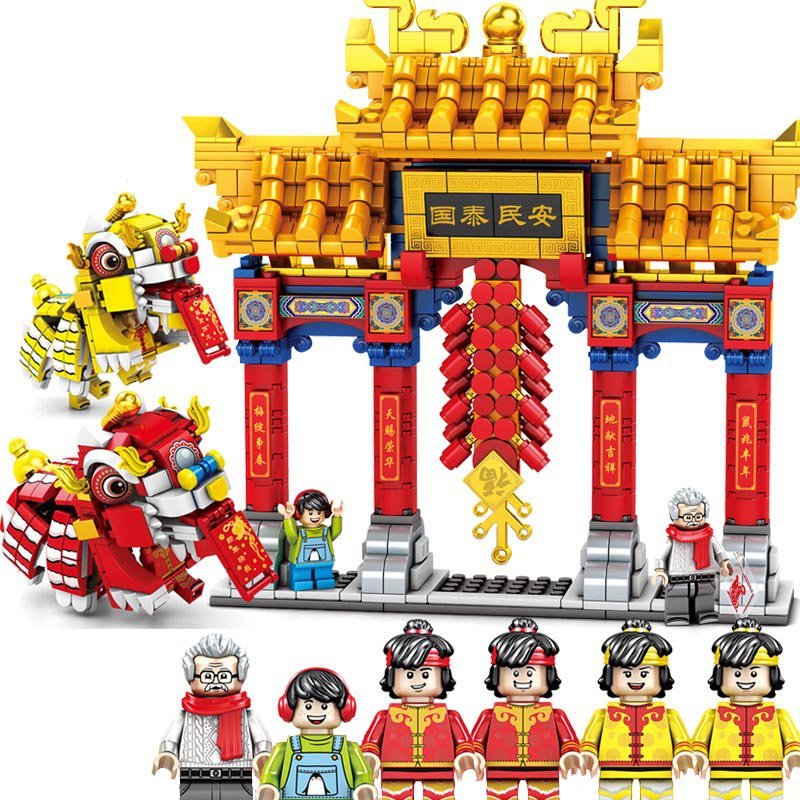 Chinatown in America Minifigures Toy Lego Compatible New Year gift
