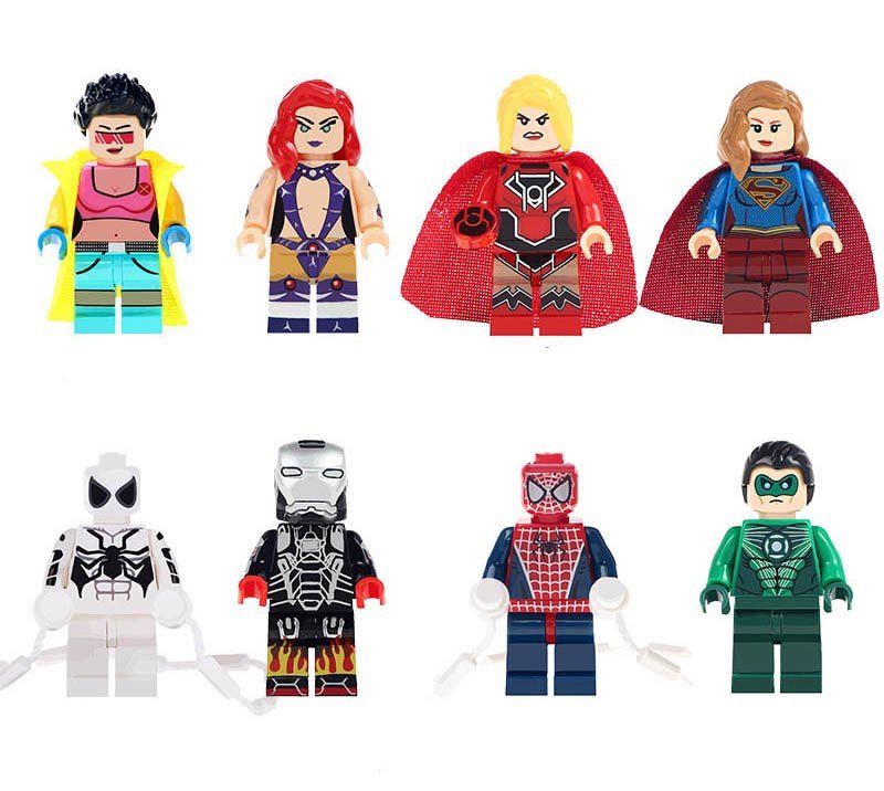 Green lantern huan Firestar Red Woman Minifigures Lego Compatible Super ...