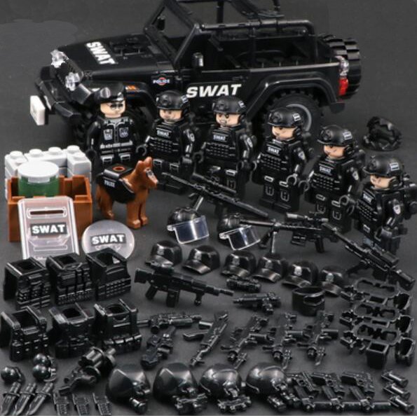 Heavy Danger Police SWAT Truck Minifigures Lego Compatible city Police ...