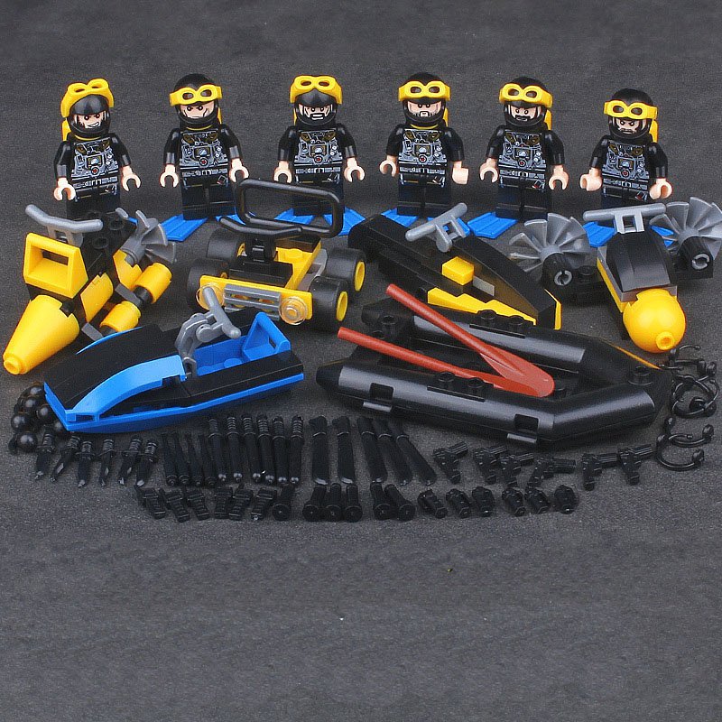 Amphibious Frogman soldier Minifigures Lego Compatible Military Navy ...