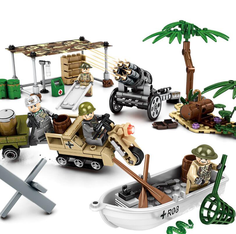 WW2 British Army vs Germany Army Minifigures Lego Compatible Military Set