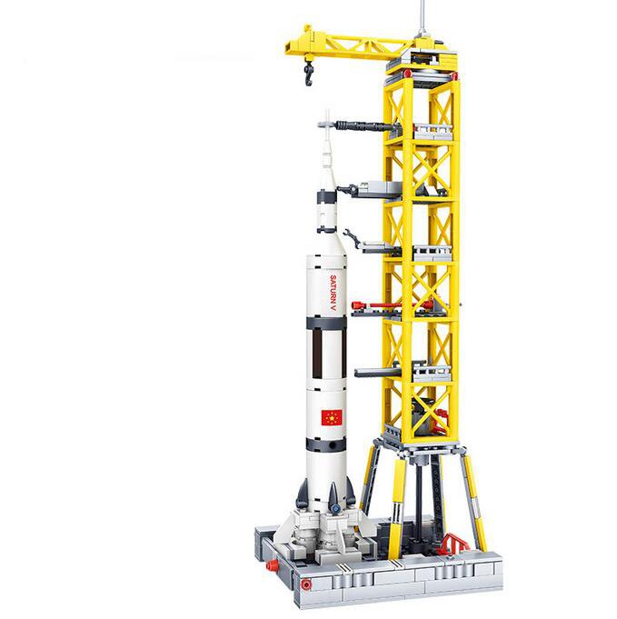 Spaceflight Rocket Launcher Minifigures Lego Compatible Apollo Rocket