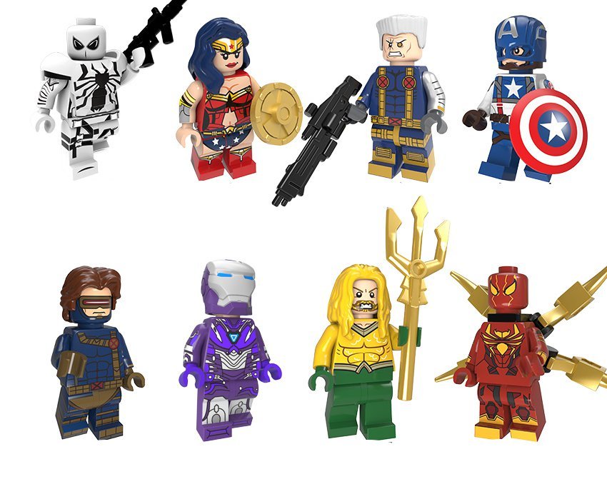 Wonder Woman Aquaman Pepper Cyclops Minifigures Lego Compatible Super ...