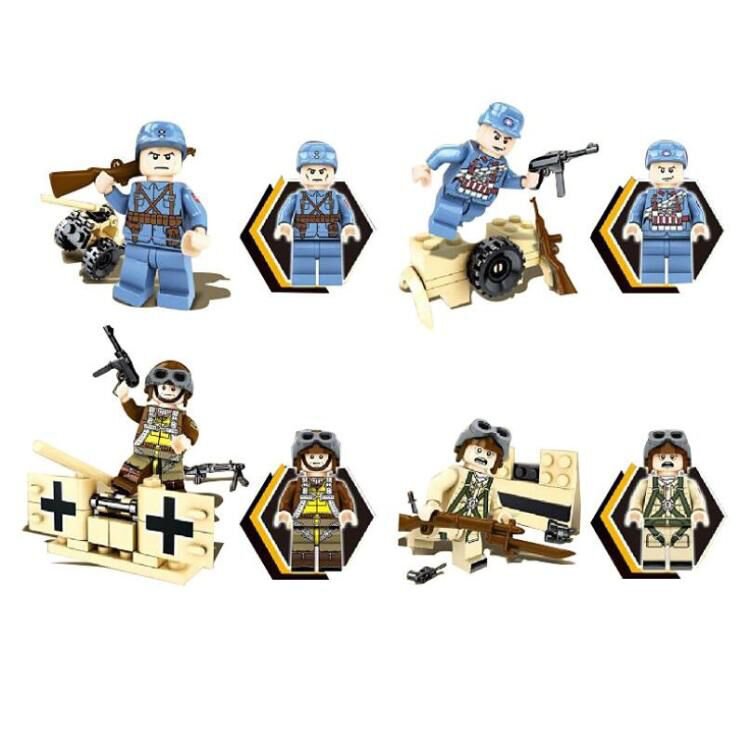 Allied forces in World War II Soldier Minifigures Lego Compatible WW2 ...