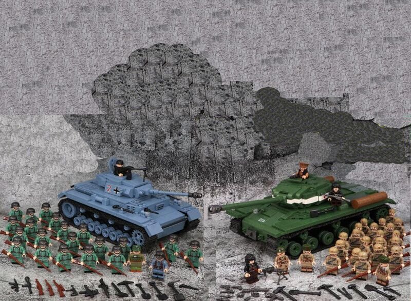 WW2 Germany Tiger I Tank Army Vs USSR IS-2 Heavy Tank Army Lego ...