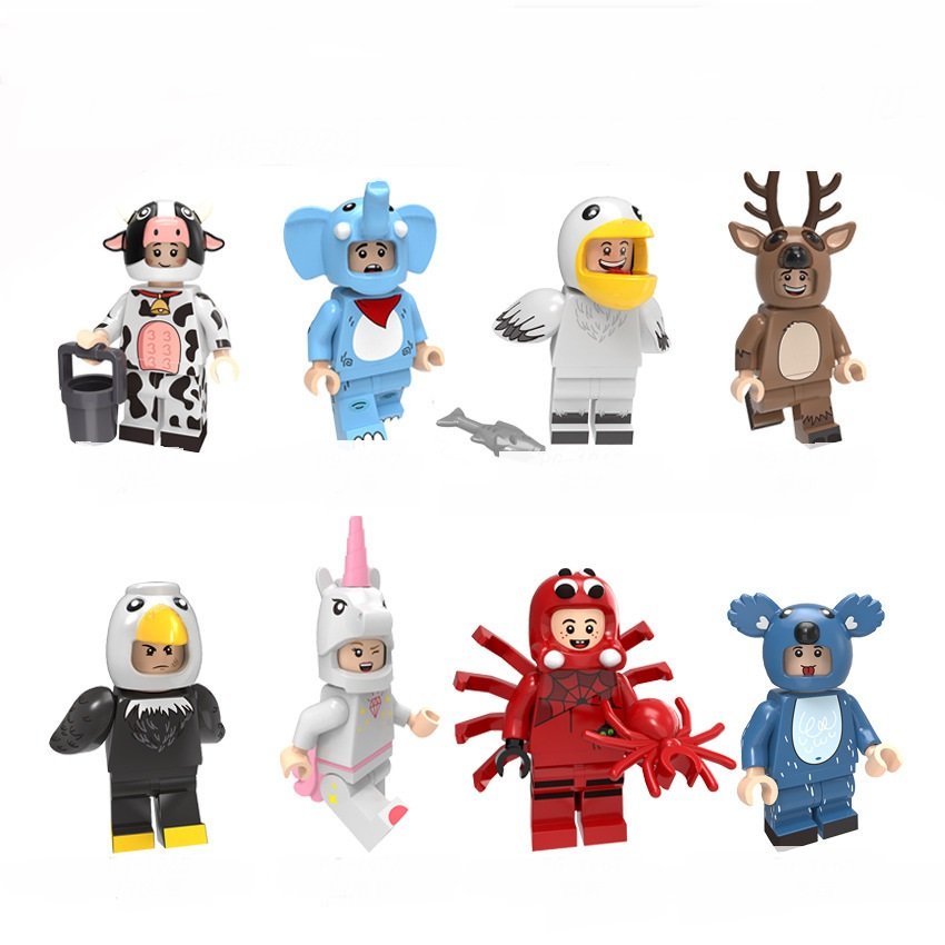 Elephant Guy Koala Guy Cow Guy spider Guy Minifigures Lego Compatible ...