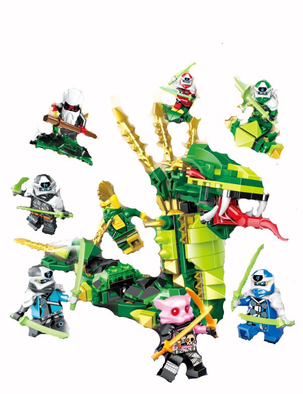 8in1 Ninjago Season 12 Fire Fang Minifigures Lego Compatible Toy