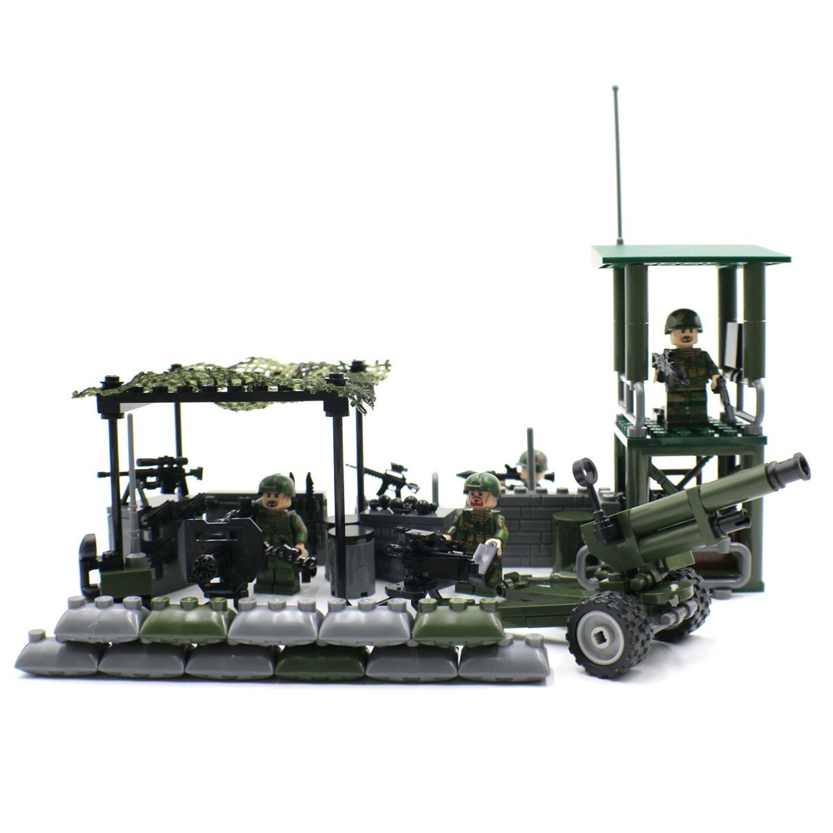 Army Jungle Outpost with Soldiers Minifigures Lego Compatible Military ...