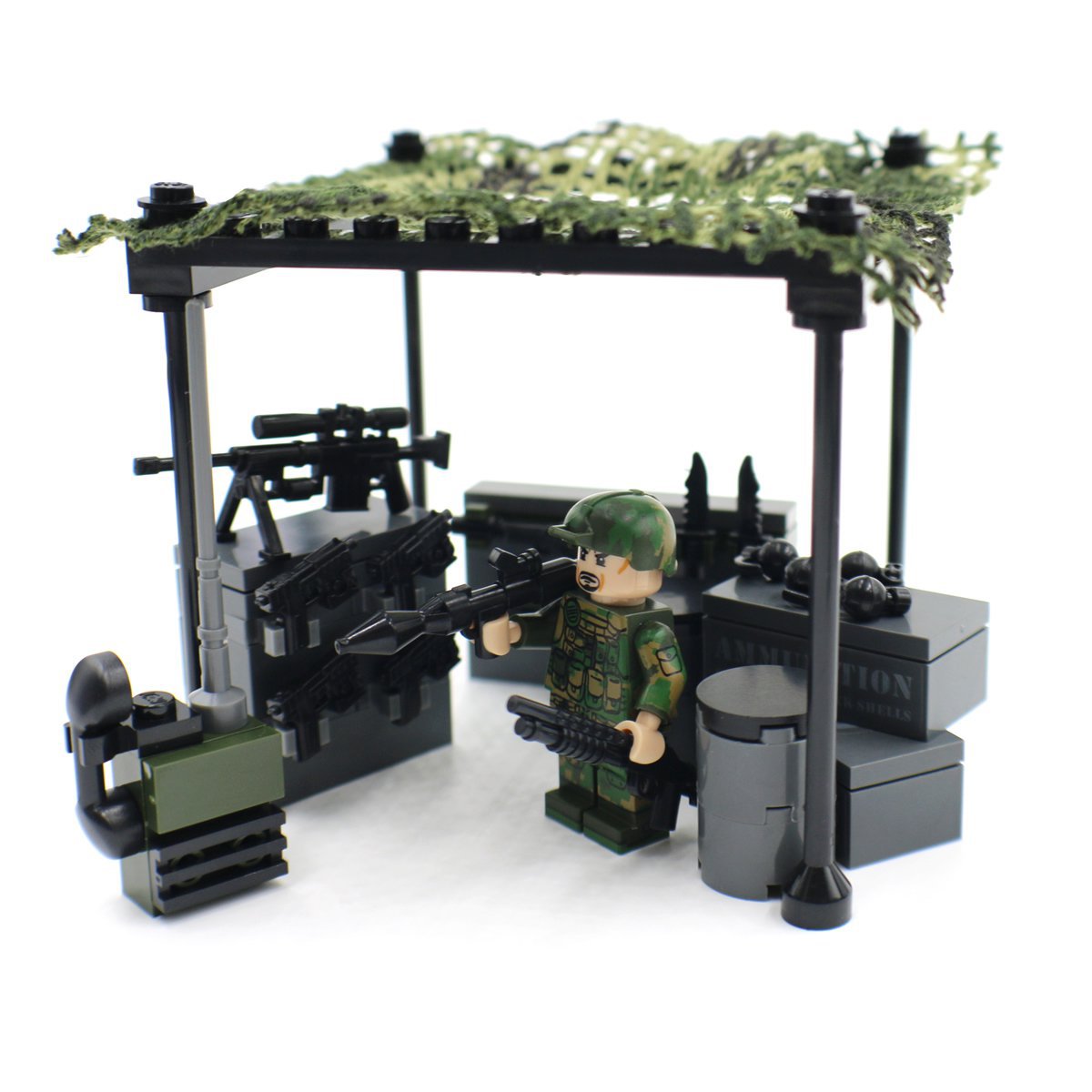 Army Jungle Outpost with Soldiers Minifigures Lego Compatible Military ...