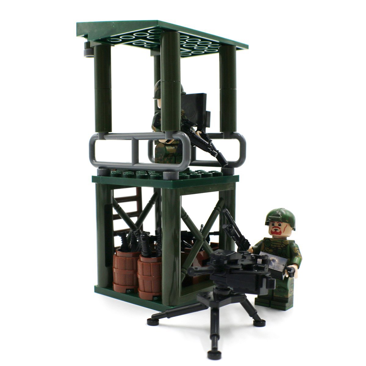 Army Jungle Outpost with Soldiers Minifigures Lego Compatible Military ...