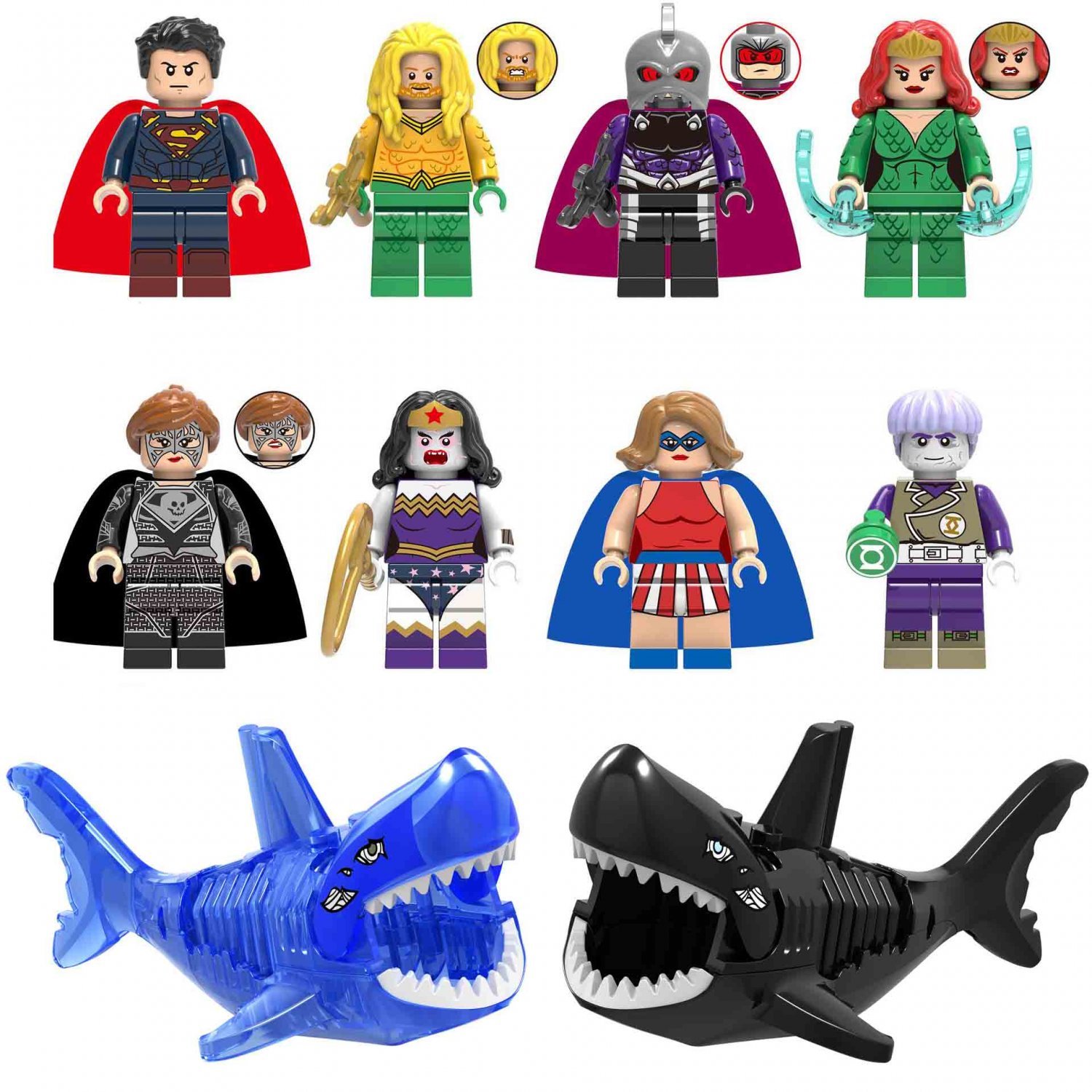 Aquaman Shark Corps Ocean Master Mera Minifigures Lego Compatible DC ...
