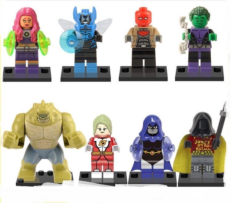 Raven Robin Saturn Girl Starfire Blue Beetle Minifigures Lego ...