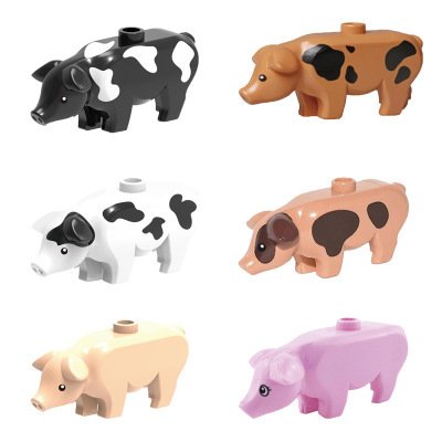 6pcs Pig Minifigures Lego Compatible Zoon Set