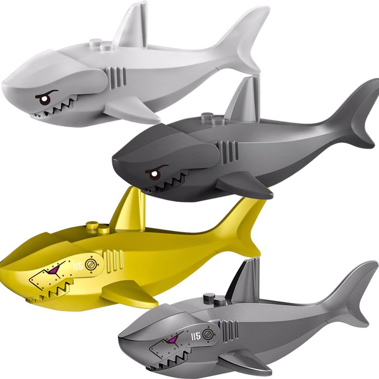 Golden grey Shark Minifigures Lego Compatible Shark Set