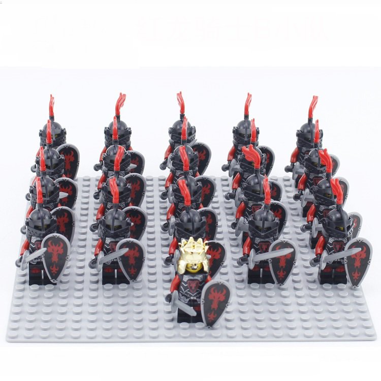 Middle Ages Red Dragon Knight King Minifigures Lego Compatible Medieval ...