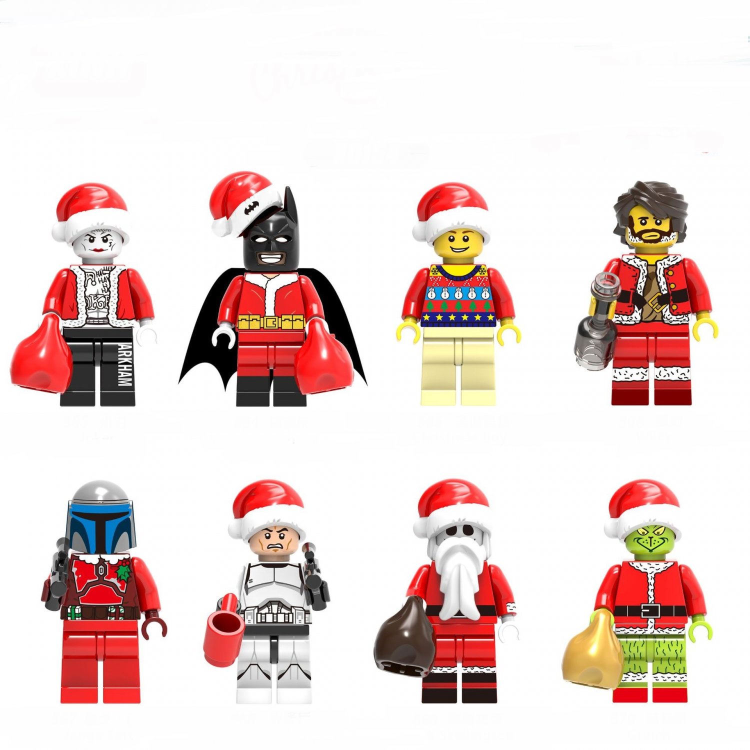 Santa Claus Set Joker Christmas Boy Wiley Grinch Jango Fett Minifigures ...