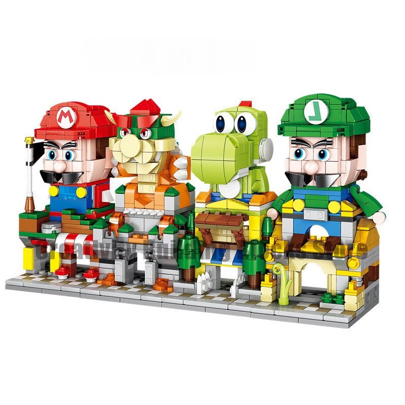 4in1 Super Mario Bros House Minifigures Lego Compatible Comic Set
