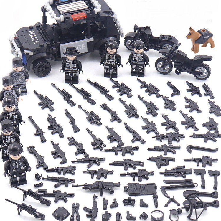 Police Commando Police Car Motorcycle Minifigures Lego Compatible City Sest