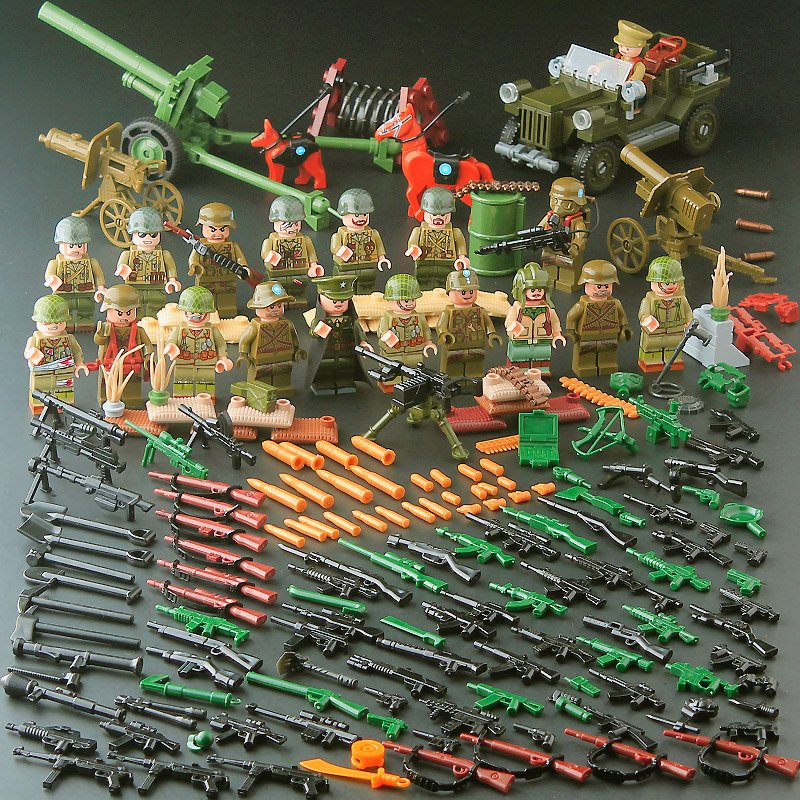 WW2 Battles American Soldiers Army Guns Minifigures Lego Compatible ...